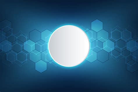 현대 통신 의학 과학 및 디지털 기술에 대 한 디자인의 기하학적 요소 육각형 패턴 배경 벡터 일러스트 레이 션입니다 Dna에