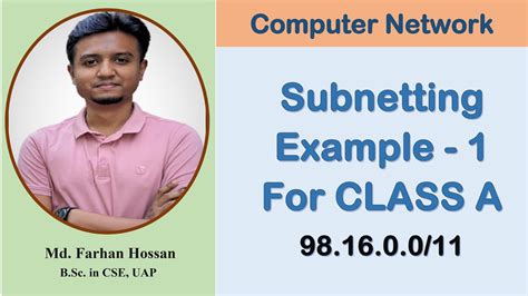 Lec 53 Subnetting Example 1 For Class A Computer Network Bangla Tutorial Youtube