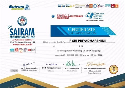 Workshop Uiuxdesign Participation Sri Priyadharshini R