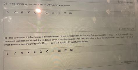 Solved B Is The Function R Continuous At T20 Justify