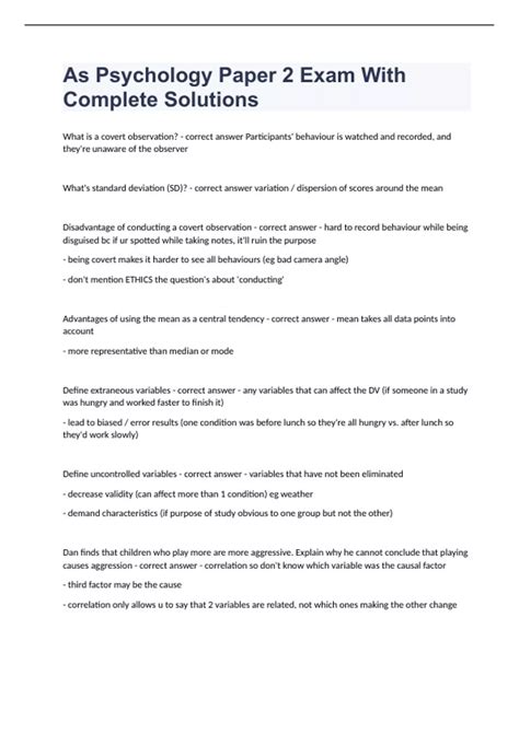 As Psychology Paper 2 Exam With Complete Solutions Aqa A Level Physics Paper 2 Stuvia Us