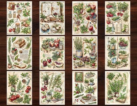 Vintage Cookbook Junk Journal Kit Old Recipe Vintage Cookbook Junk Journal Supplies Digital