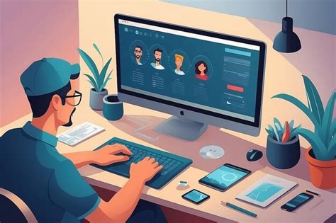 Photo Interface Designer Flat Illustration Premium Ai Generated Image