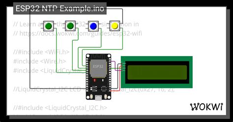 ESP32 NTP Example Ino Copy Wokwi ESP32 STM32 Arduino Simulator