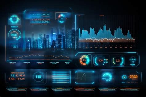 Premium Ai Image Futuristic Finance Digital Market Graph User Interface With Diagram