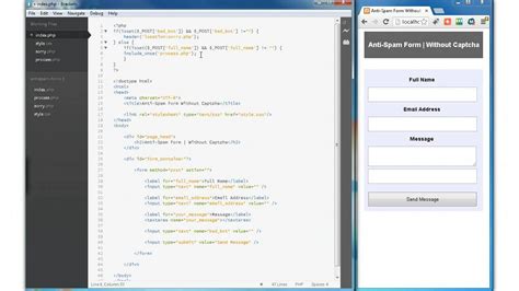 No Captcha Anti Spam Form Tutorial Youtube
