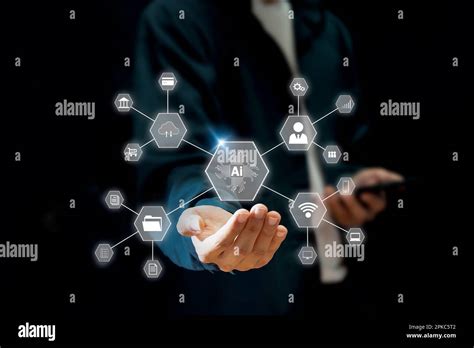Businessman Holding Internet Network Connection Data Analysis Global