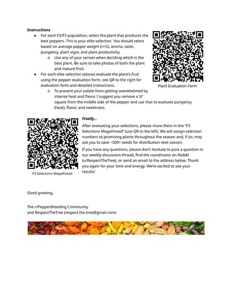 Community Pepper Breeding Project Info Instructions R Pepperbreeding