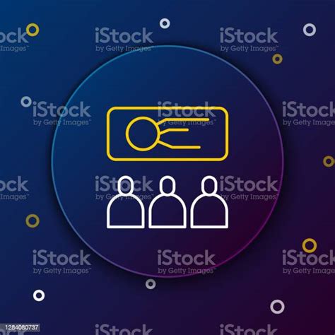 파란색 배경에 격리 된 라인 교육 프리젠 테이션 아이콘 다채로운 개요 개념 벡터 개체 그룹에 대한 스톡 벡터 아트 및 기타 이미지 개체 그룹 검은색 공부 Istock