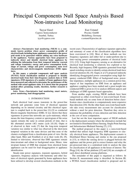 Pdf Principal Components Null Space Analysis Based Non Intrusive Load