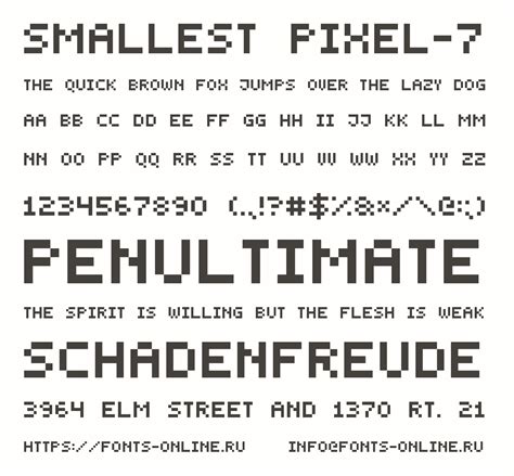 Smallest Pixel 7 Font Smallest Pixel 7 Font