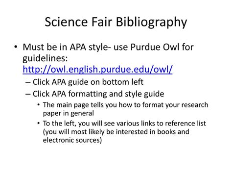 PPT Science Fair Bibliography PowerPoint Presentation Free Download ID