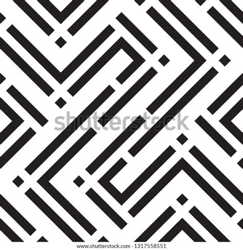 Abstract Geometric Seamless Vector Pattern Black Stock Vector Royalty Free 1317558551