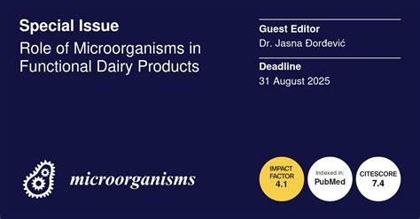 🦠call For Special Issue Role Of Microorganisms In Functional Dairy… Microorganisms Mdpi