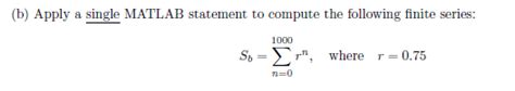 Solved B ﻿apply A Single Matlab Statement To Compute The