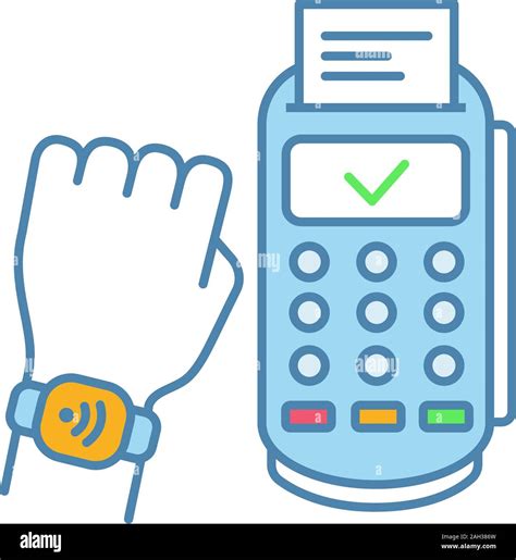 Nfc Smartwatch Color Icon Near Field Communication Payment Terminal Smart Wristwatch