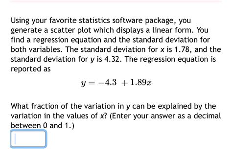 Solved Using Your Favorite Statistics Software Package You