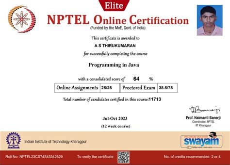 Thirukumaran A S On Linkedin Javaprogramming Programminginjava Nptel
