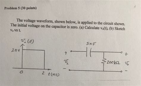 Solved Problem Points The Voltage Waveform Shown Chegg