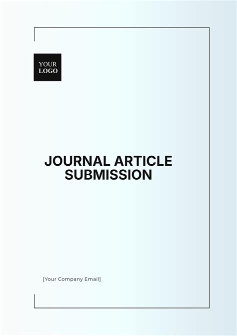 Free Journal Article Submission Template To Edit Online