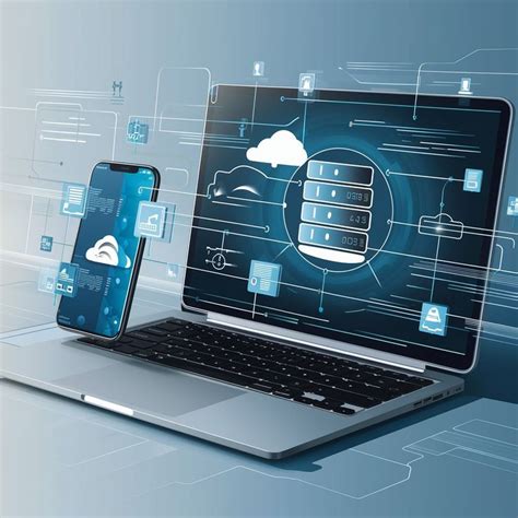 Premium Vector Clound Computing In Laptop Computers Information Technology Smartphone