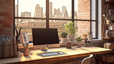 어두운 사무실 책상에 있는 컴퓨터 모니터 사무실 책상 인테리어에 3d 컴퓨터 화면 고화질 사진 사진 책상 배경 일러스트 및 사진 무료 다운로드 Pngtree