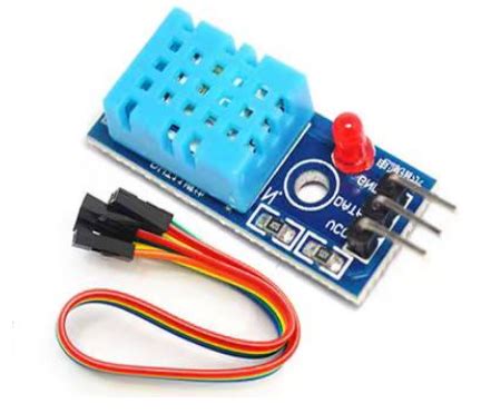 Dht Temperature And Humidity Sensor Module With Led And Cable