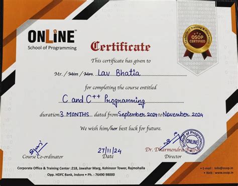 Lav Bhatia On Linkedin Cprogramming Cpp Certification Newskills