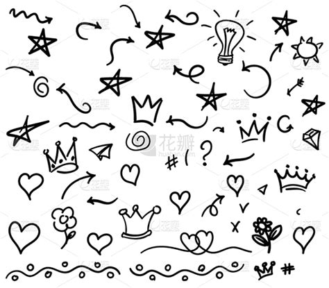 漩涡形 箭头符号 叶子 手 黑色 心型 王冠 日光 爱 设计