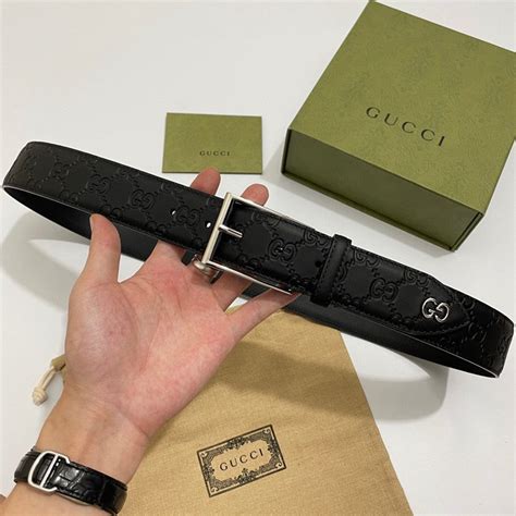 구찌 Gucci 암소 가죽 양각 패션 남성 벨트 위핑