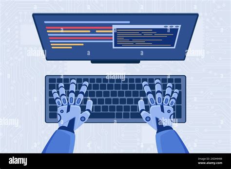 Code Automation Development Programming Using Ai Top View Of Coding