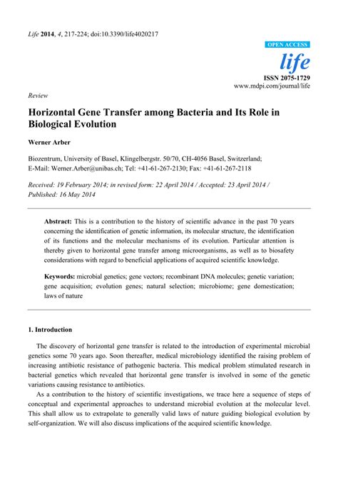 Pdf Horizontal Gene Transfer Among Bacteria And Its Role In