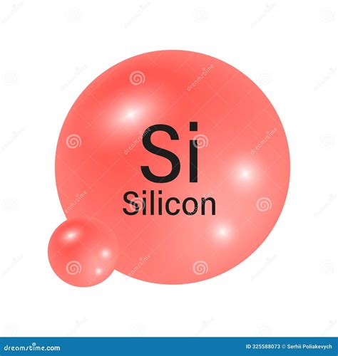 Silicon Element Sphere Si Symbol Atomic Number 14 Atomic Mass 28085
