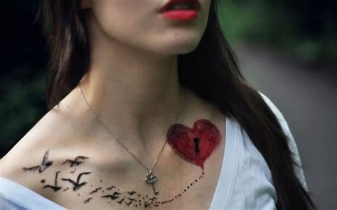 Girl Chest Tattoo Chest Tattoos Design Flickr