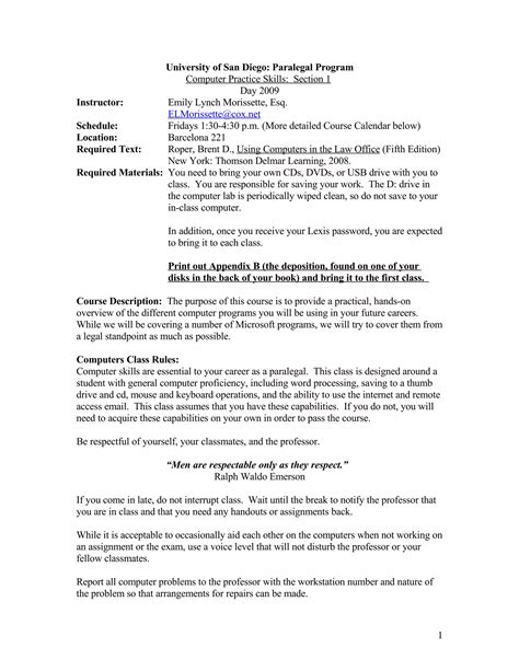 Computer Skills 2009 Syllabus PDF