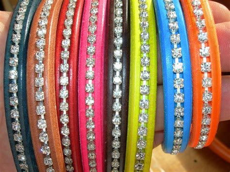 Bracciali Strass Cuoio Vari Colori Gioielli Bracciali E Cavigli