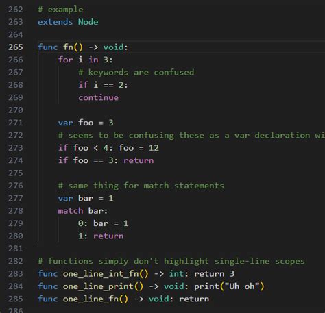 Single Line Scopes Are Confused For Type Annotations · Issue 449 · Godotenginegodot Vscode