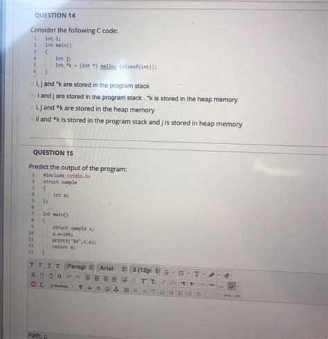 Solved Question 14 Consider The Following C Code 1 Int I 2