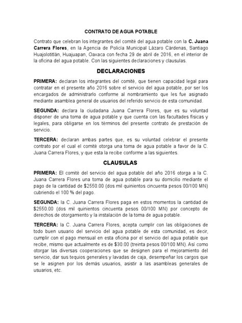 Requisitos Para Contrato De Agua Y Drenaje Image To U