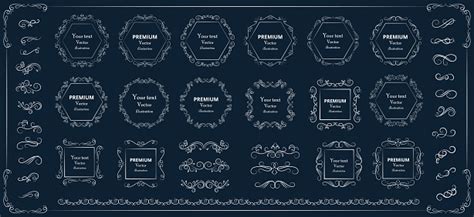 서예 디자인 요소 장식 소용돌이 또는 두루마리 빈티지 프레임 번성 라벨 및 칸막이 복고풍 벡터 일러스트레이션 0명에 대한 스톡 벡터 아트 및 기타 이미지 Istock
