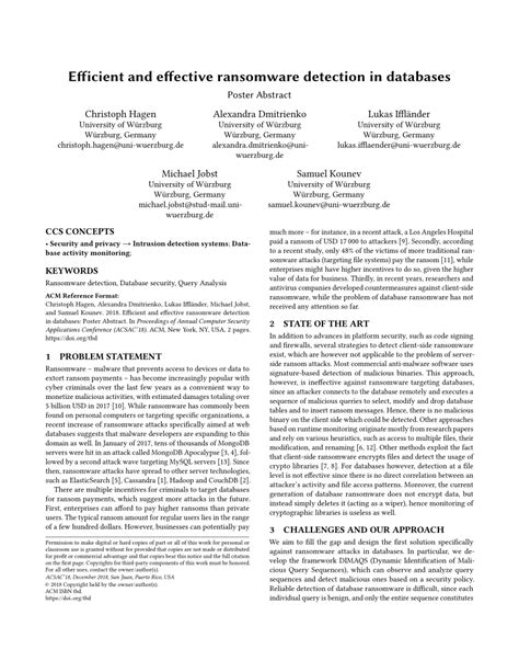 pdf efficient and effective ransomware detection in databases