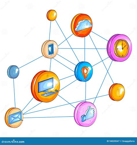 Flat Style 3d Isometric View Of Cloud Computing Network Stock Vector Illustration Of Data