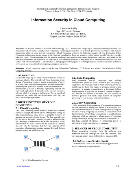 Pdf Information Security In Cloud Computing