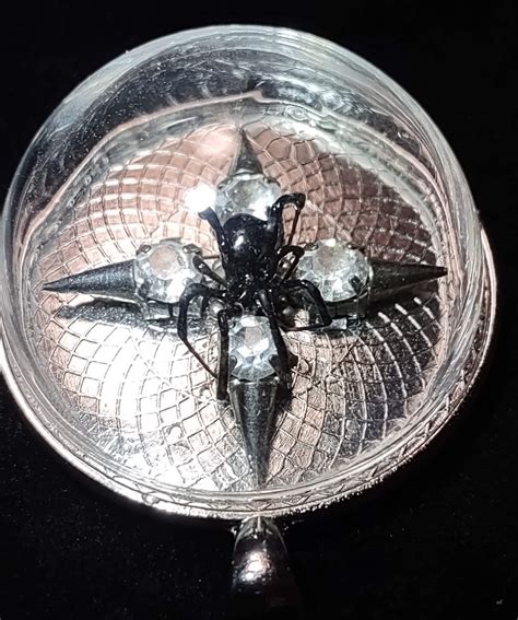 Real Black Widow Spider Pendant Necklace Gothic Jewelry Preserved