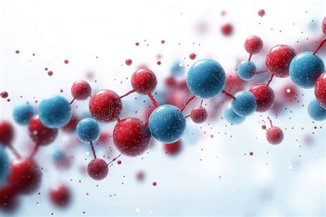 Abstract Illustration Shows Molecules Interaction Red Blue Spheres