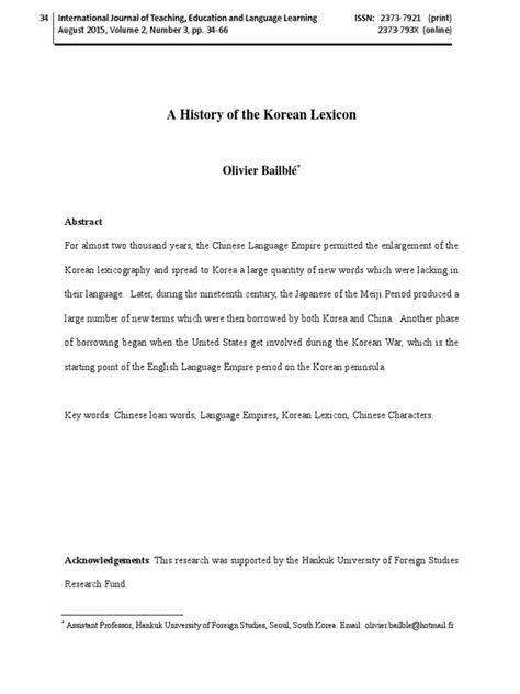 A History Of The Korean Lexicon Download Free Pdf Korean Language Korea