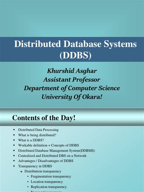 Distributed Database Systems Ddbs Download Free Pdf Replication Computing Databases