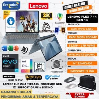 Jual Laptop Flip In Lenovo Ideapad Flex Core I U Ram Gb Tb Qhd Ips Touchscreen