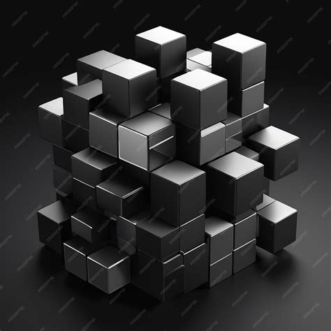 Abstract 3d Rendering Of Geometric Shapes A Composition In Dimensions Premium Ai Generated Image