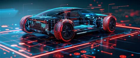 Futuristic Electric Vehicle Technology With Advanced Battery System Visualized In A Hightech